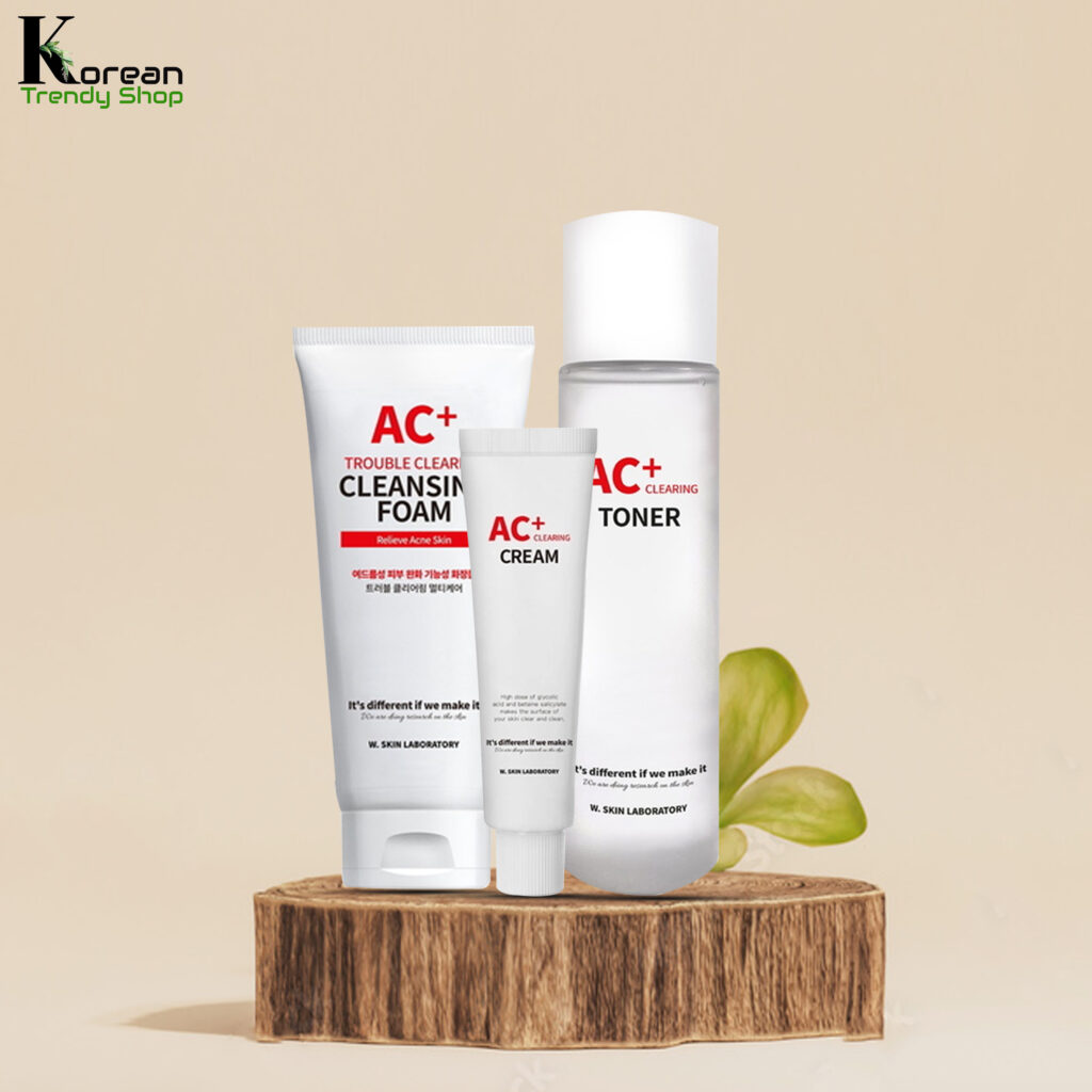 Ac+ Trouble Line ( Cleansing Foam , Toner ,cream ) Full Set – Korean ...